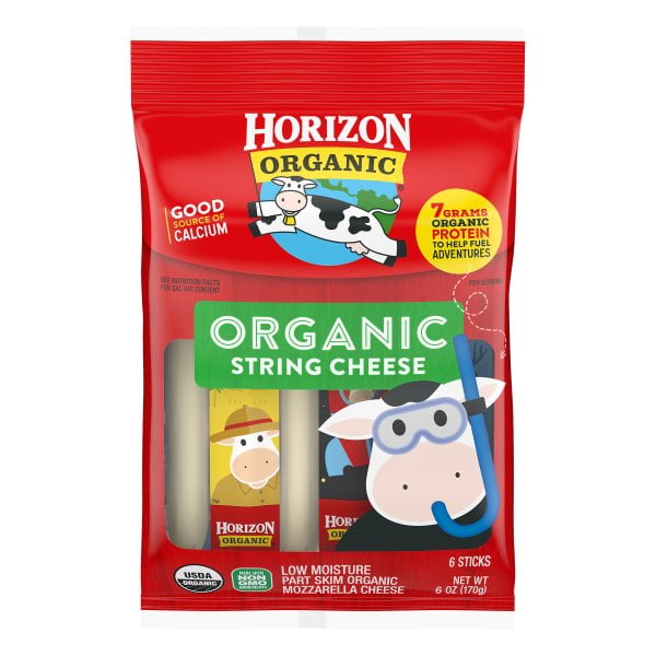 Horizon Organic Mozzarella String Cheese, 6 Oz., 6 Count – Walmart ...