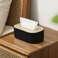 Black Wood Grain Tissue Box Cover - Modern Dark Napkin Holder ...