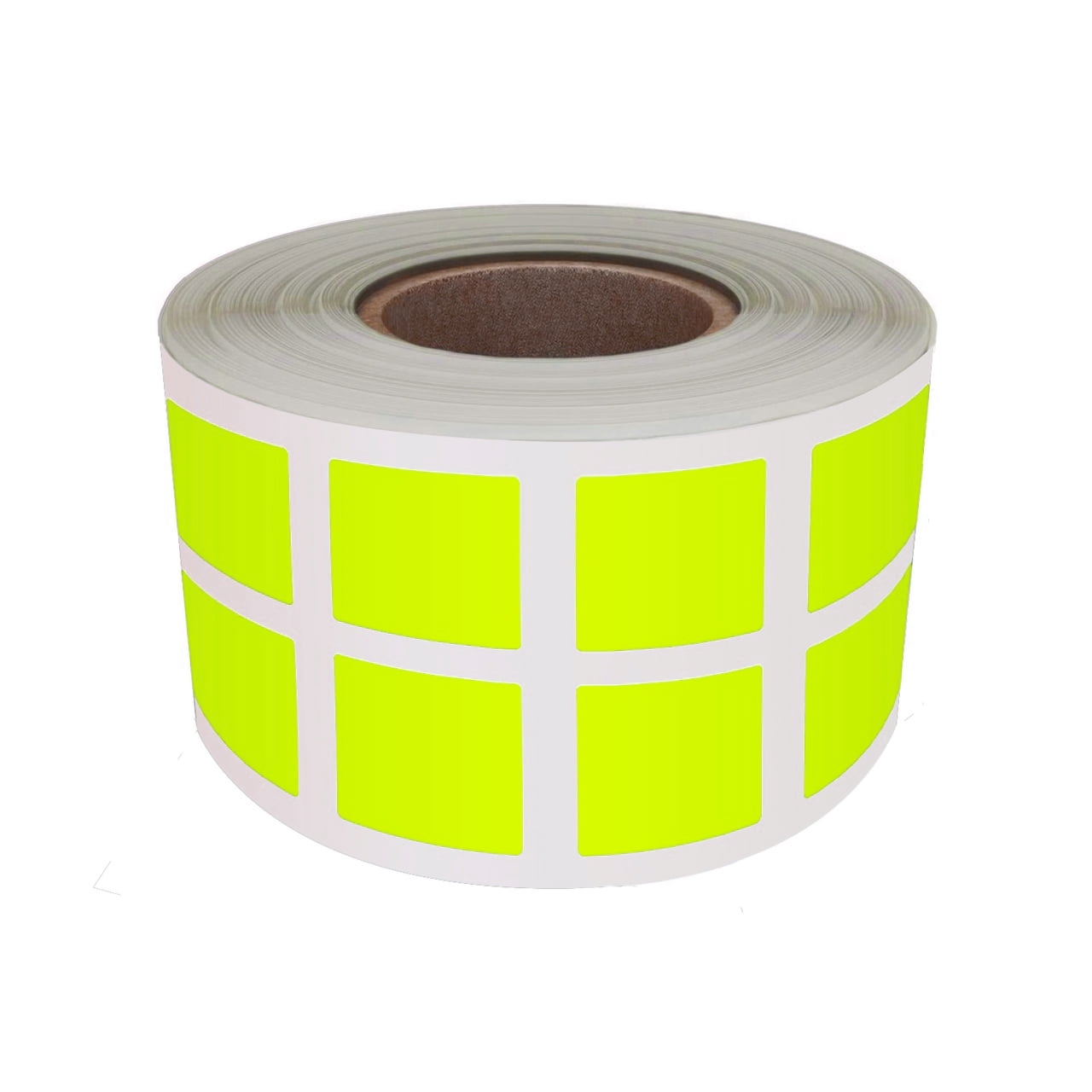 Royal Green 1" Square Self Stick Labels for Inventory Neon Yellow ...