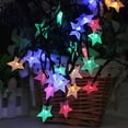 Solar Star String Lights- 6M 30LED Star Garden Lights Star Fairy Lights ...