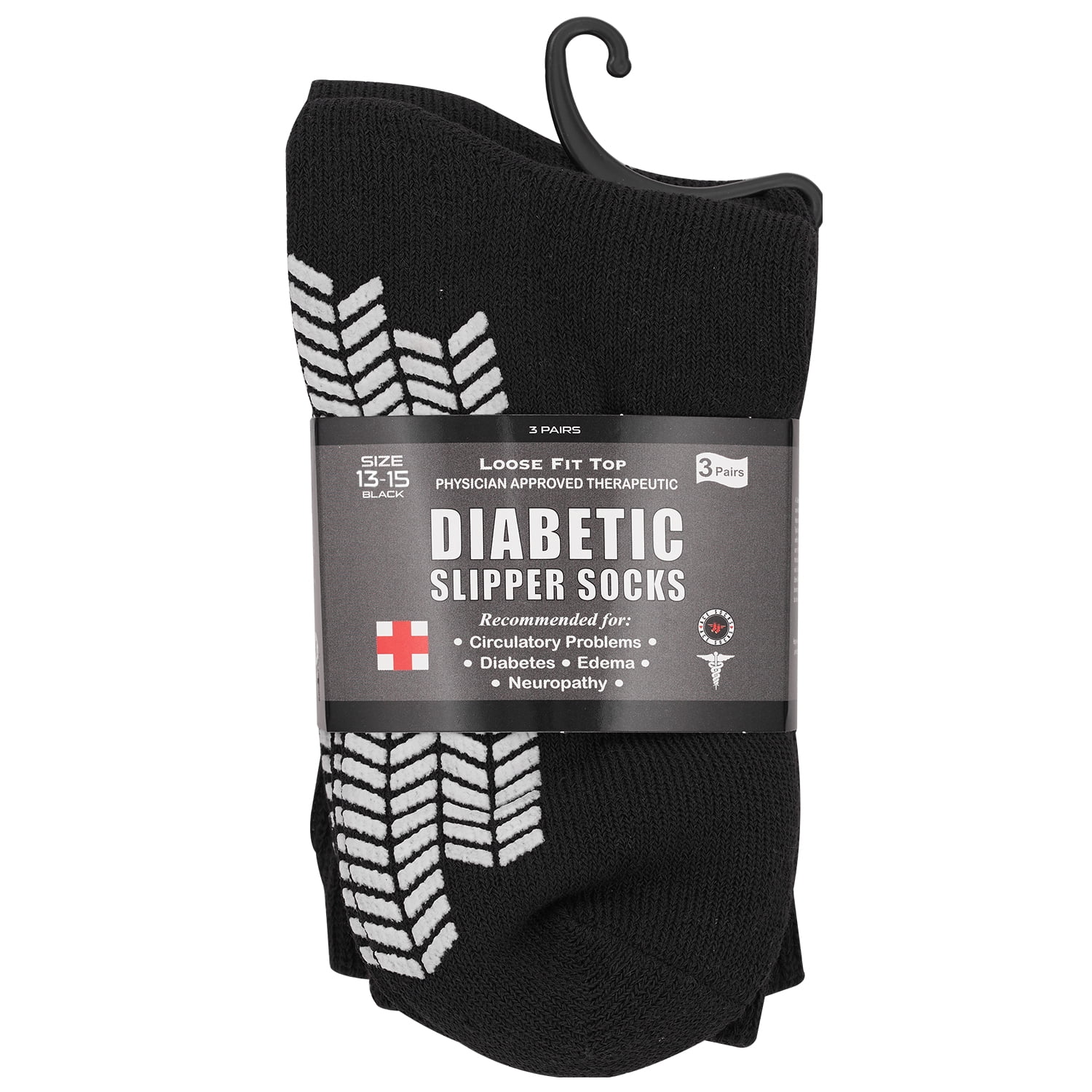 Diabetic Socks Unisex - Men's and Women Non Skid Hospital Loose Fitting ...