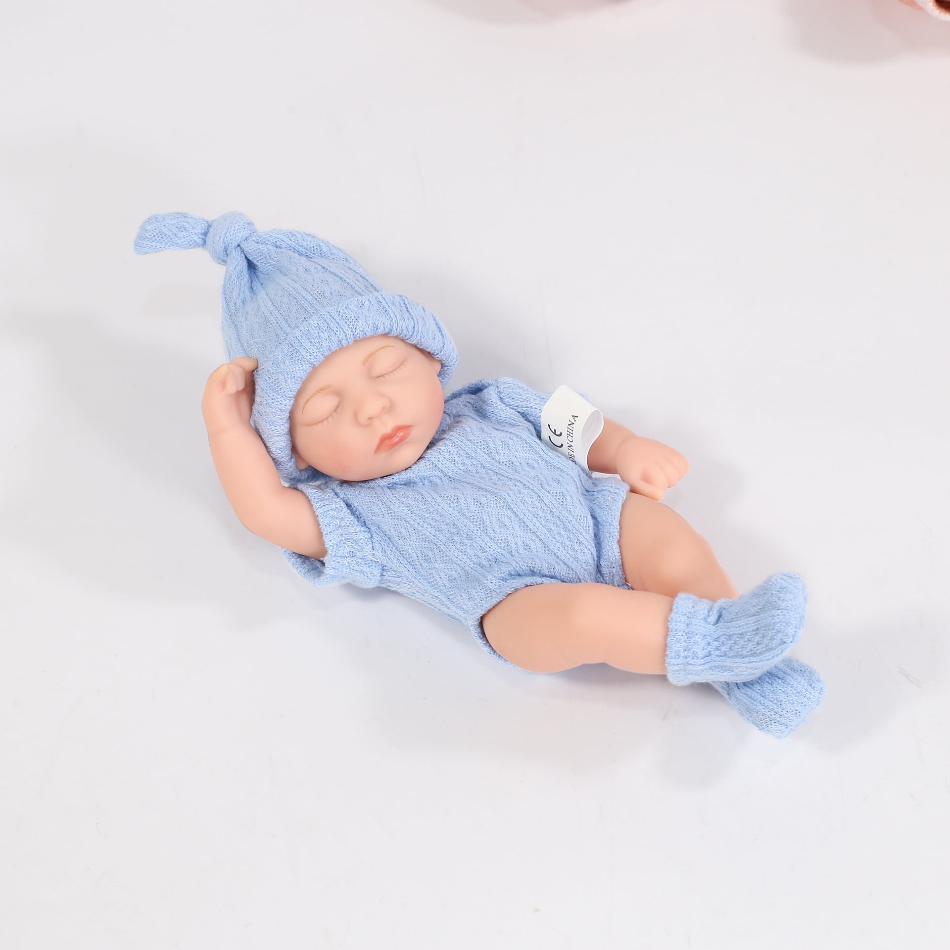 Junsice Baby Dolls 7 Inch Mini Realistic Newborn Baby Boy Doll With Clothes Hat Socks Lifelike Reborn Doll Silicon Full Body