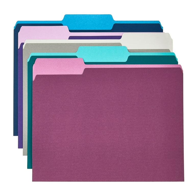 Assorted Color Office Supplies Color Coded Folders 120 Pack - 1/3 Cut ...