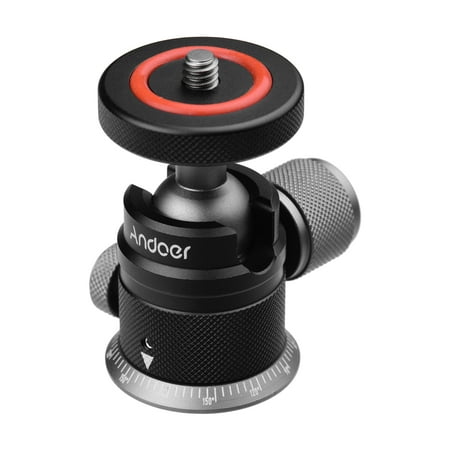 Andoer Aluminum Alloy Tripod Ball Head Mount Panoramic 360° Swivel 180 ...