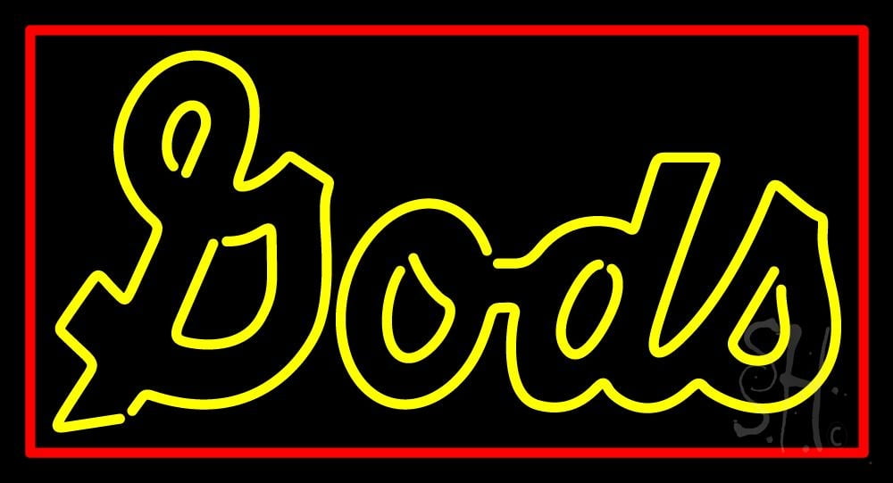 Cursive Yellow Gods LED Neon Sign 13" Tall x 24" Wide - inches Black ...