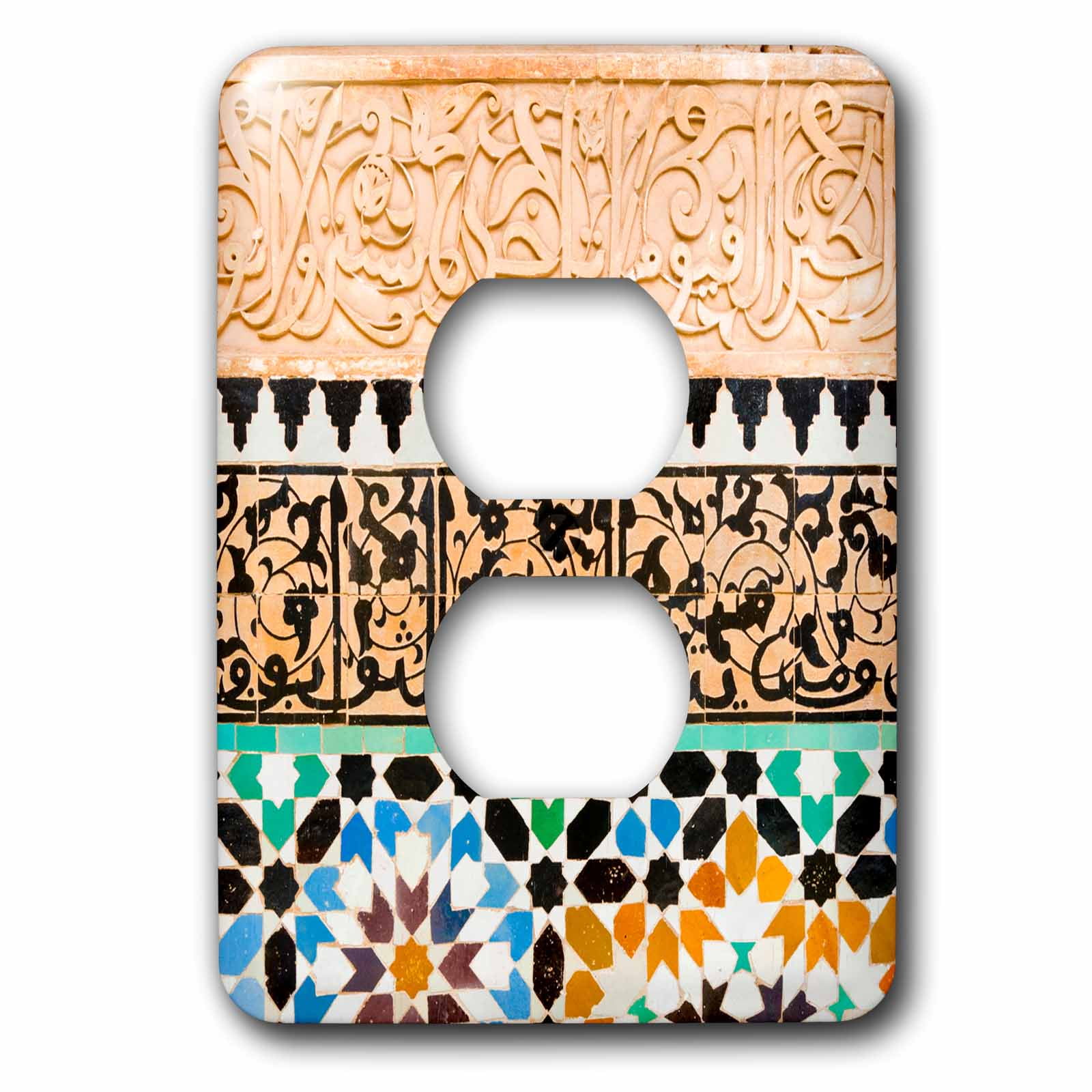Tile and stucco decoration, Ben Youssef Madrasa, Marrakech, Morocco. 2 ...