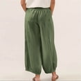 Antinious Ladies Loose Leisure Solid Gathered Elastic Waist Wide Leg ...