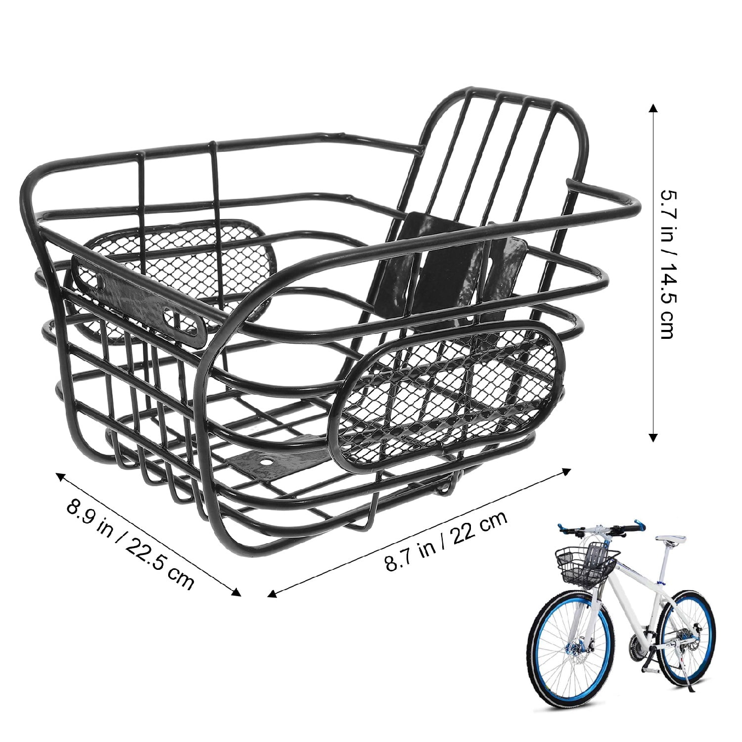 Cycling Holder Bicycle Grocery Basket Bike Front Rear Shopping Storage ...