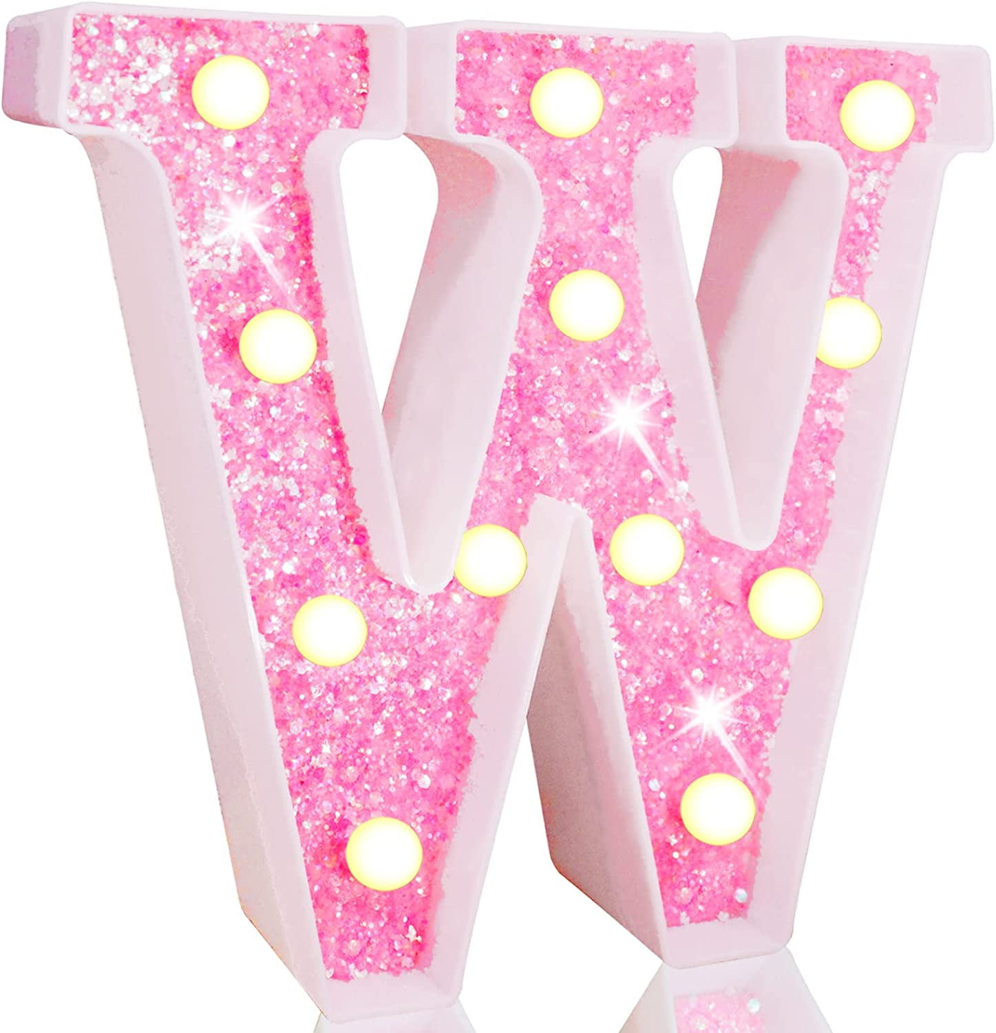 LED Marquee Letter Lights, Light Up Pink Letters Glitter Alphabet ...