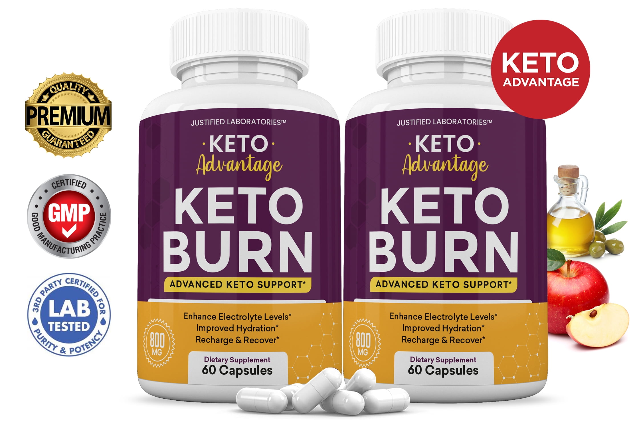 2 Pack Keto Advantage Keto Burn Pills Includes Apple Cider Vinegar