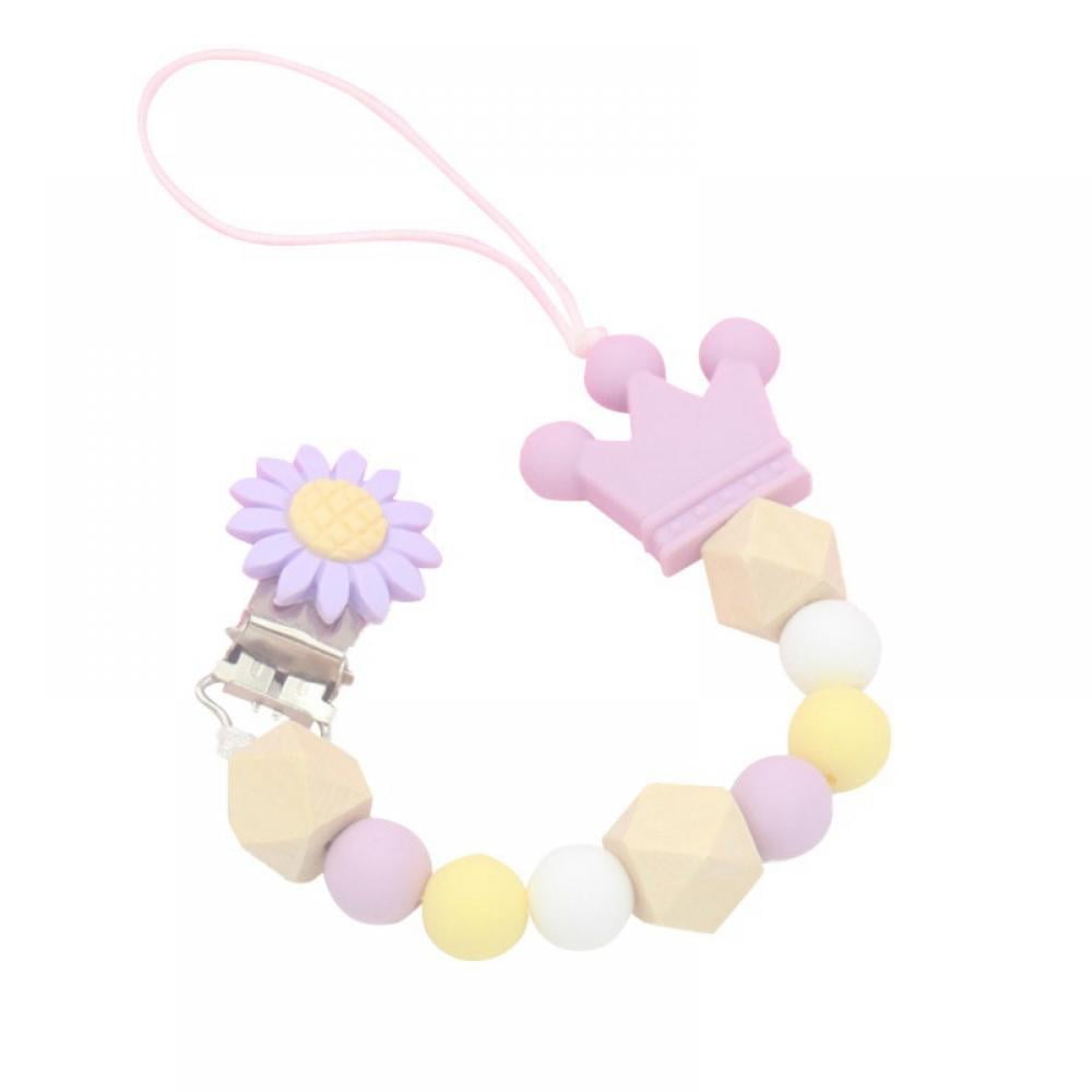 Pacifier chain baby new Silicone Baby Pacifier Clip Colorful Pacifier ...