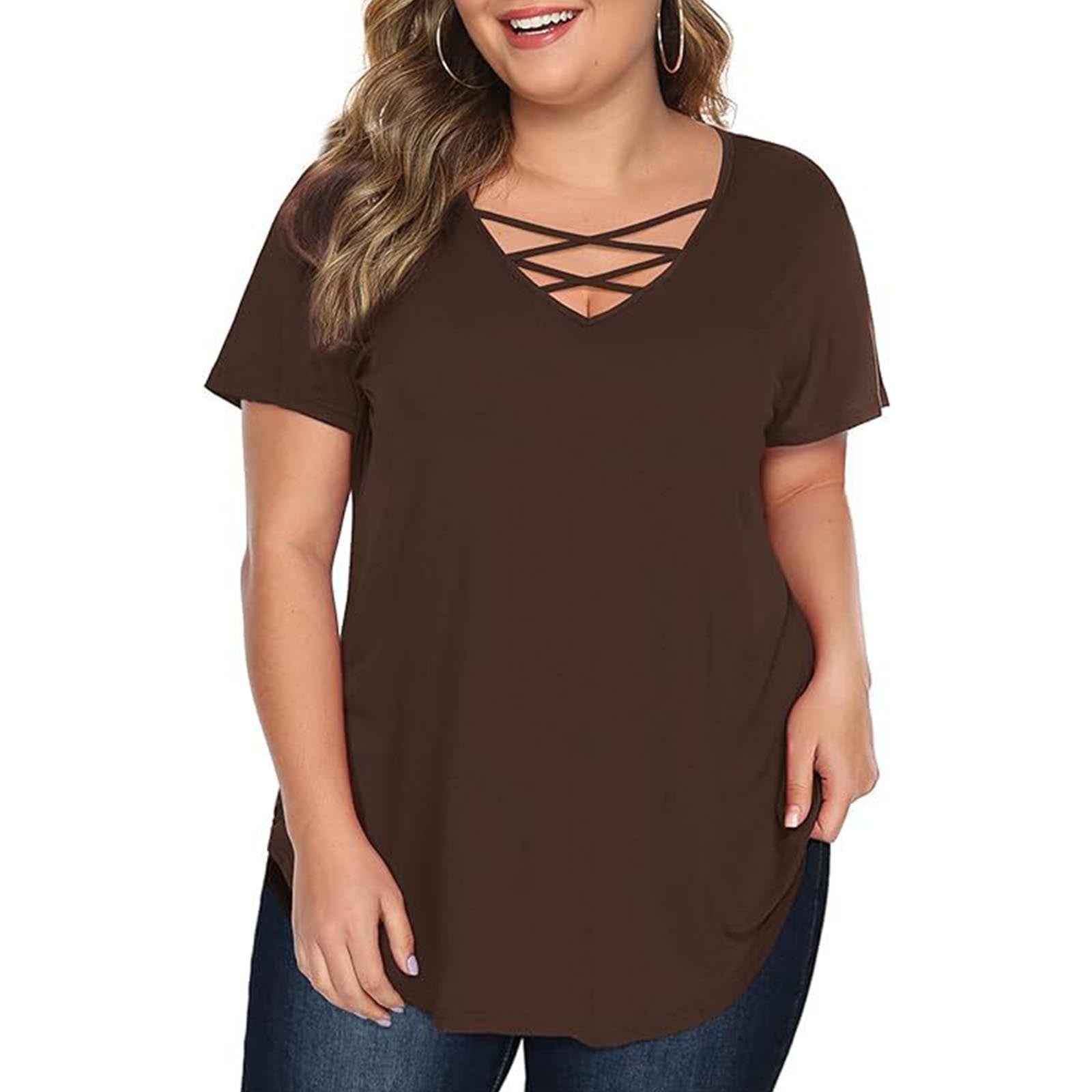 Click here for Jsaierl Womens Plus Size Tops Casual Short Sleeve... prices