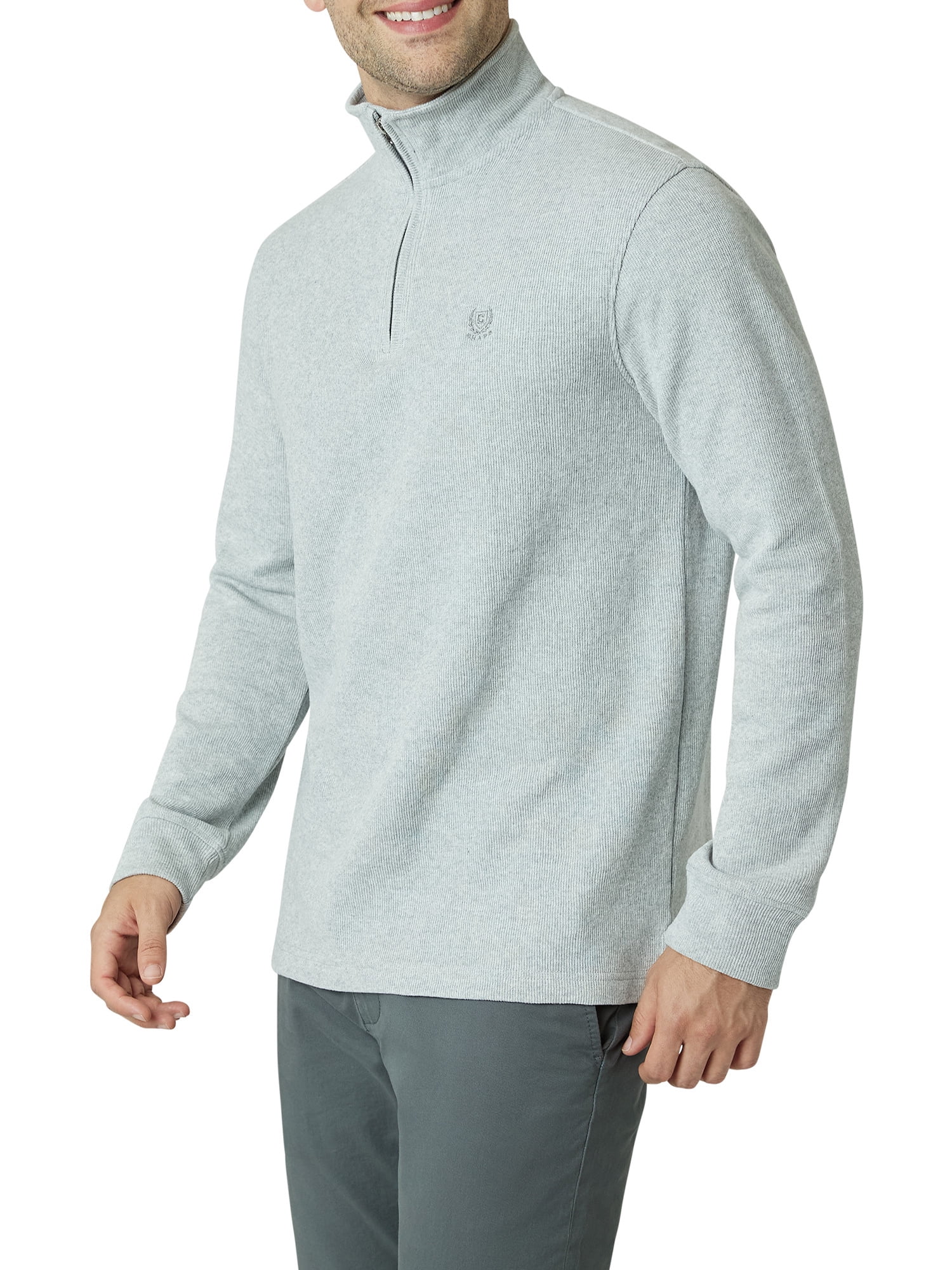 Chaps Men's Flatback Rib Westport Quarter Zip Mockneck Knit- Sizes XS ...