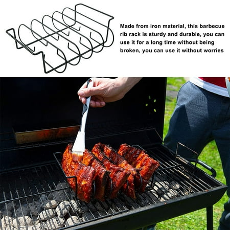 Grill Rib Rack Iron Grilling Stand Iron BBQ Steak Rack; Grill Barbecue ...