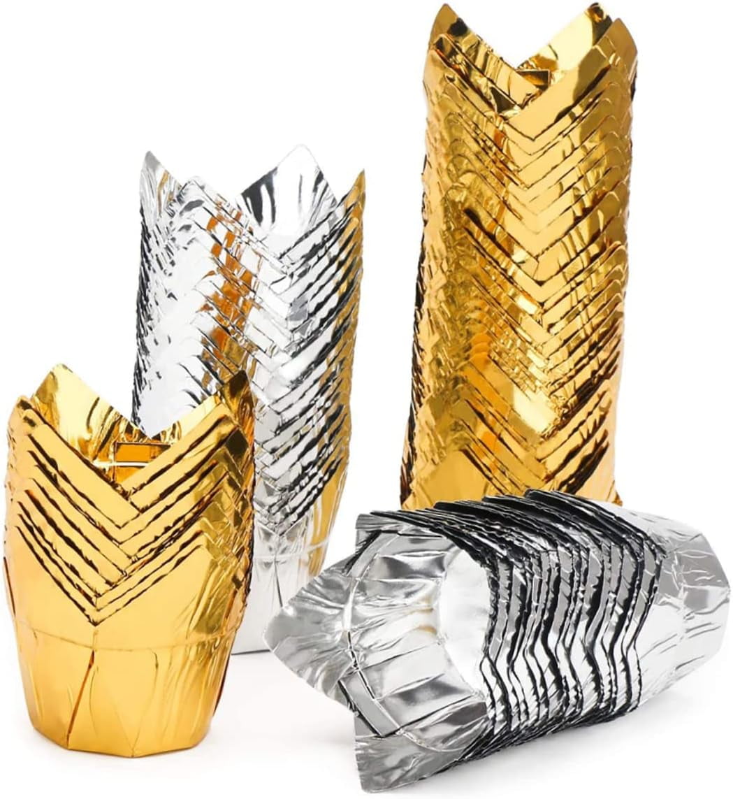 50pcs Parchment Baking Cups Silver Wrapping Paper Wedding Wrapping ...