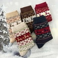 Landzoo One Festive Socks With Reindeer Pattern Cozy Mid Crew Holiday ...