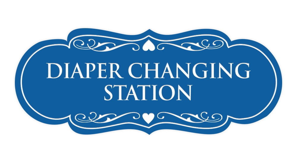 Designer Diaper Changing Station Sign(Blue) - Medium - Walmart.com