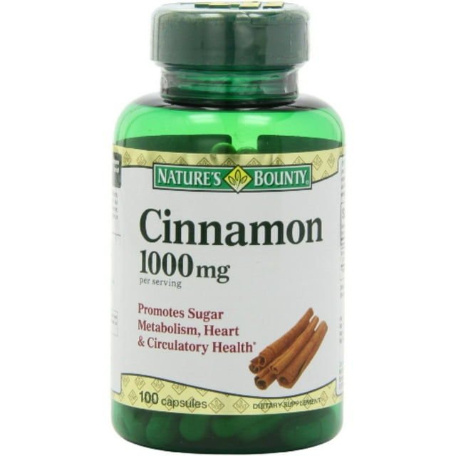 Nature's Bounty Cinnamon 1000 mg Capsules 100 ea (Pack of 2) - Walmart.com