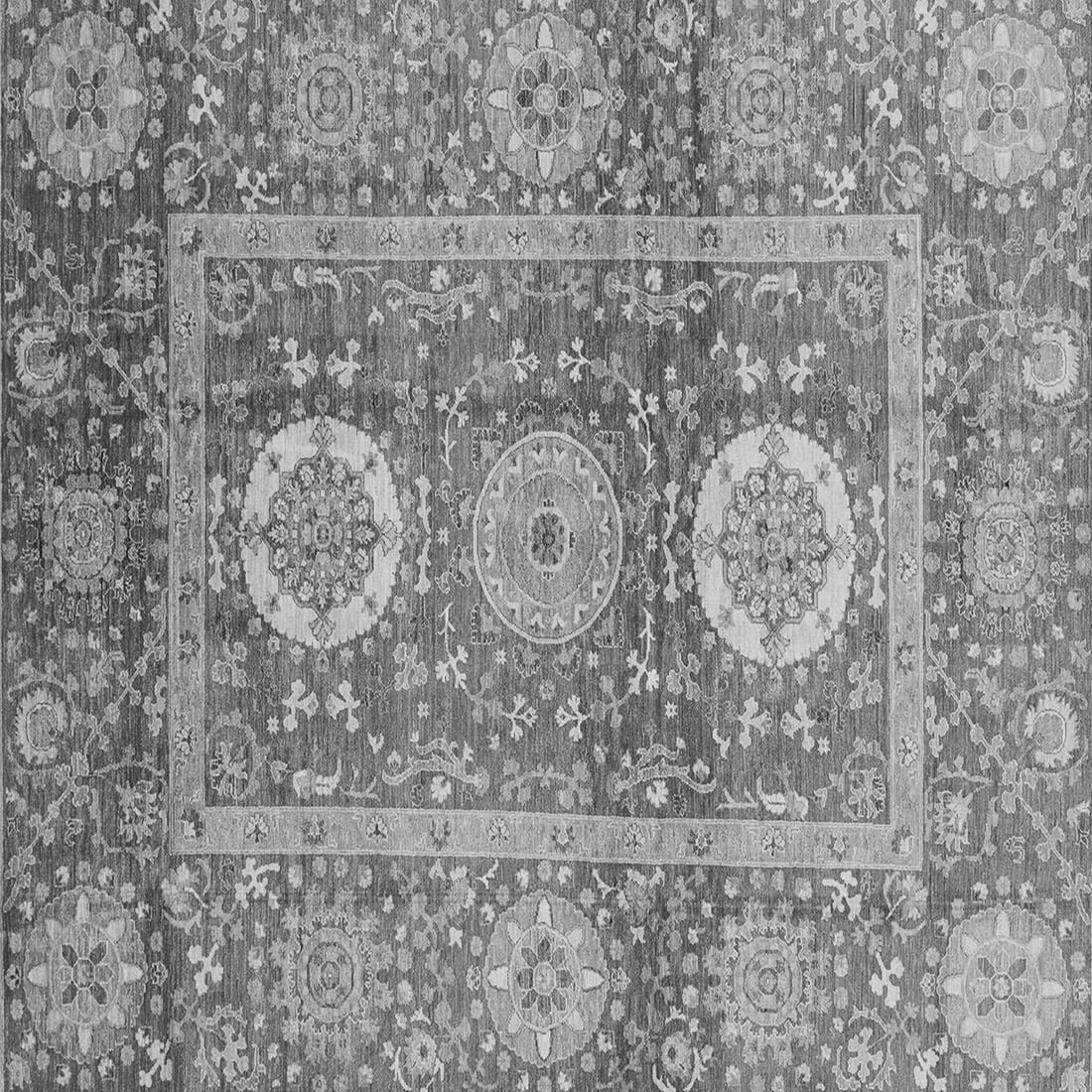 Ahgly Company Indoor Square Abstract Gray Modern Area Rugs, 5' Square ...