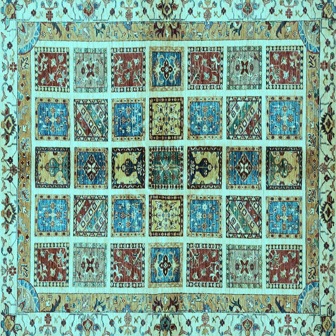 Ahgly Company Indoor Square Abstract Light Blue Modern Area Rugs, 6 ...