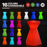 MoNiBloom Set of 3 LED Light Up Bar Table + Chairs, 16 Color Changing ...