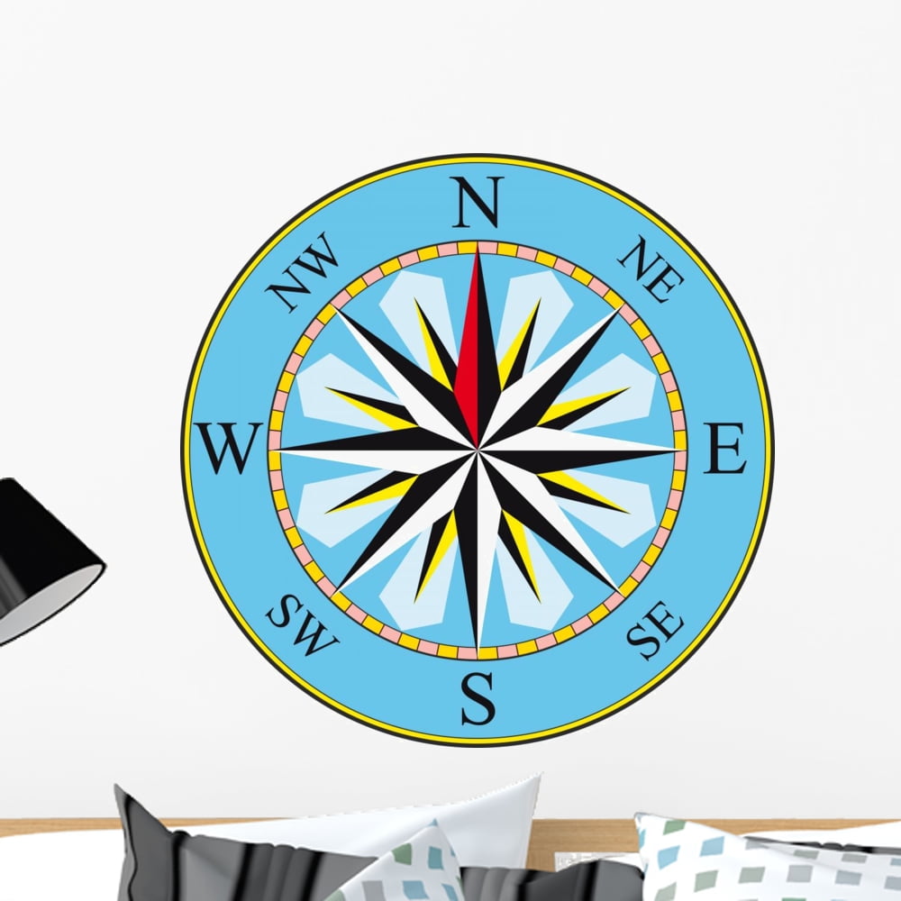 Compass Wall Decal by Wallmonkeys Peel and Stick Graphic (24 in H x 24 ...