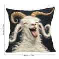 Decorative Square Throw Pillow Covers Beige Goat Face Soft Plush ...