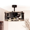 Vaxcel Kodiak Black and Burnished Teak Rustic Ceiling Fan with LED ...