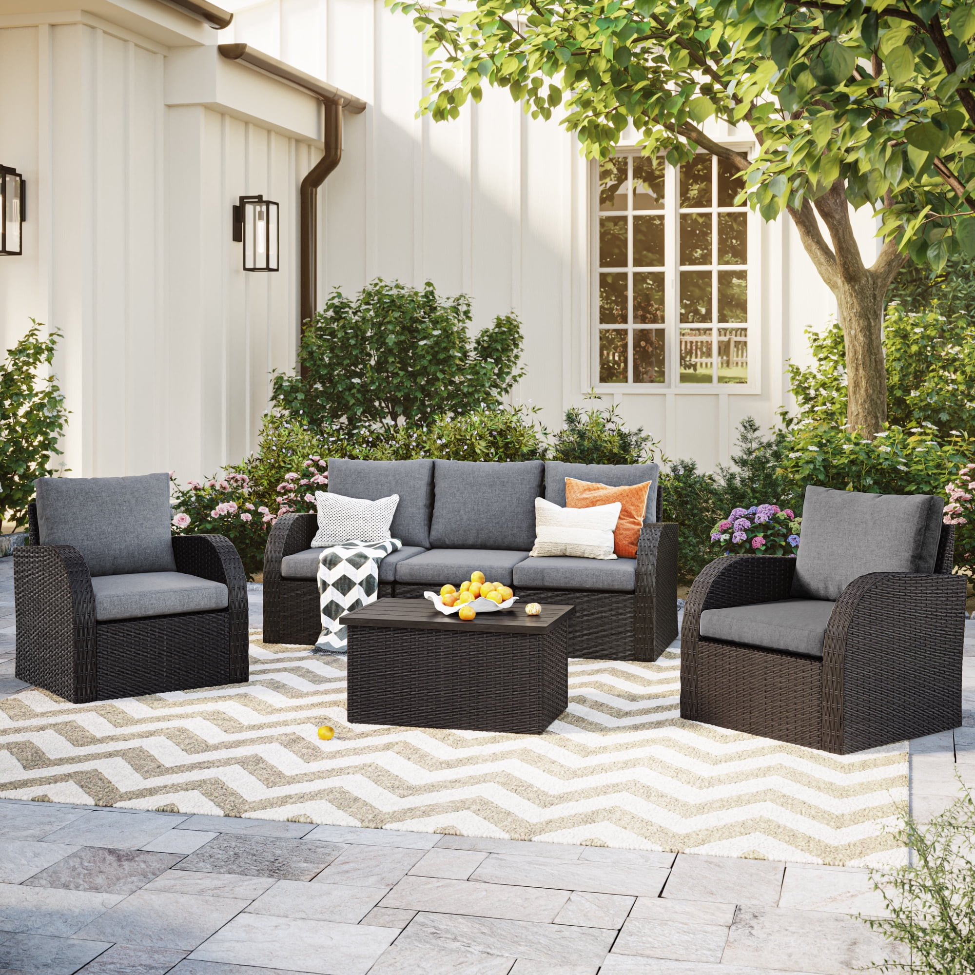 Click here for Corliving Brisbane 6 Piece Resin Wicker And Steel... prices