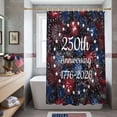 4th of July America Anniversary Shower Curtain for Bathroom, Blue Red ...