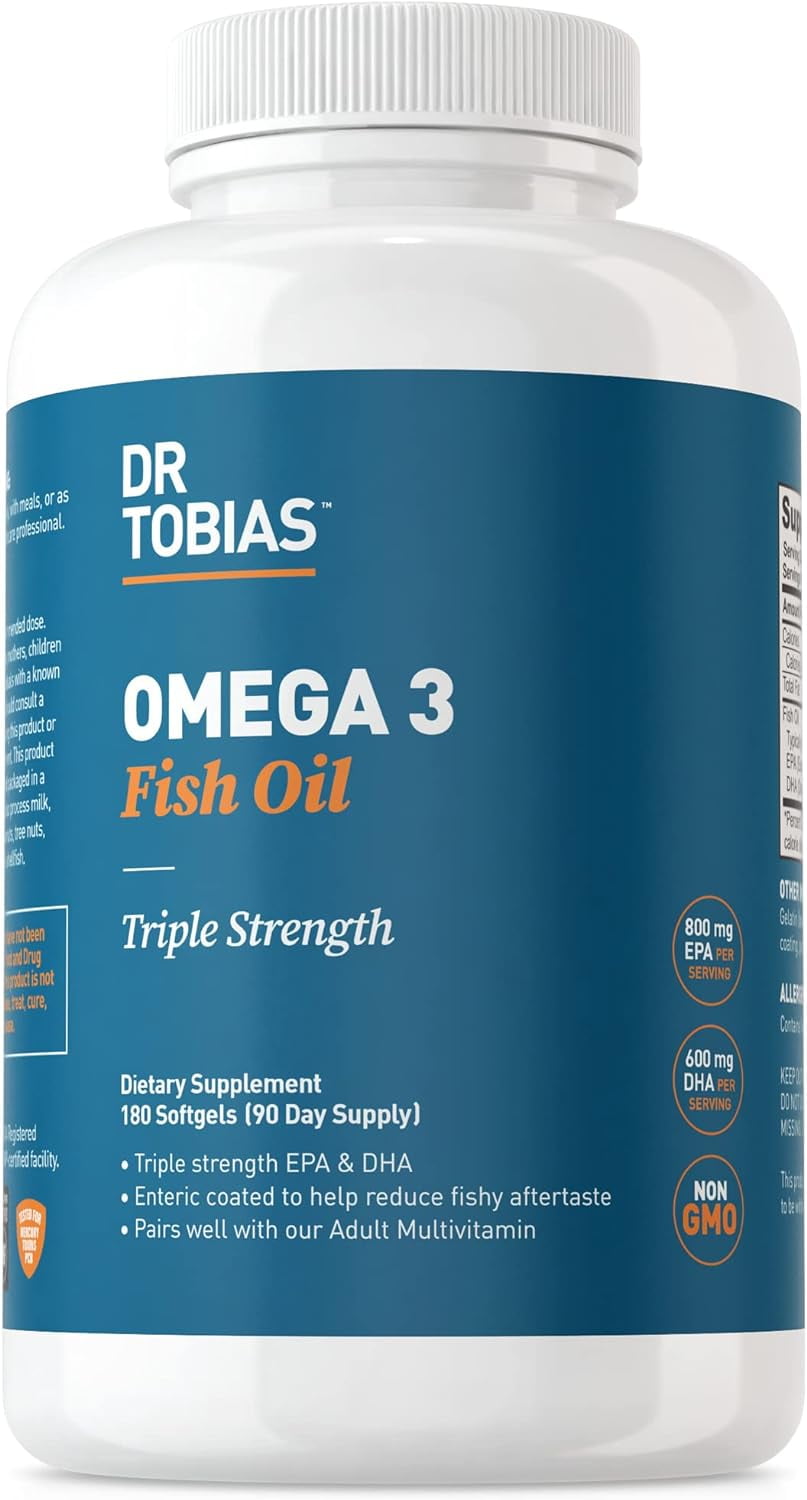 Dr Tobias Omega 3 Fish Oil Triple Strength 180 Softgels | Bodega ...