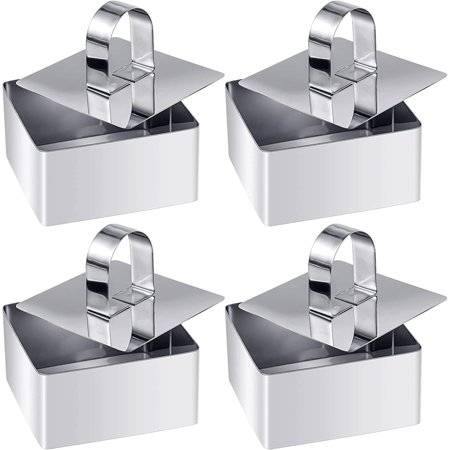 Cookie Cutters, Set of 4 Stainless Steel Square Cookie Cutter Pastry ...