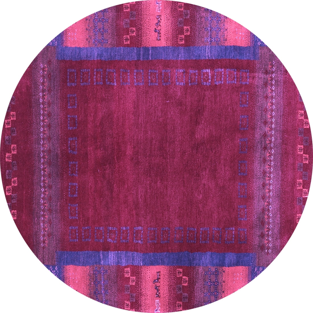 Ahgly Company Indoor Round Abstract Purple Contemporary Area Rugs, 7 ...