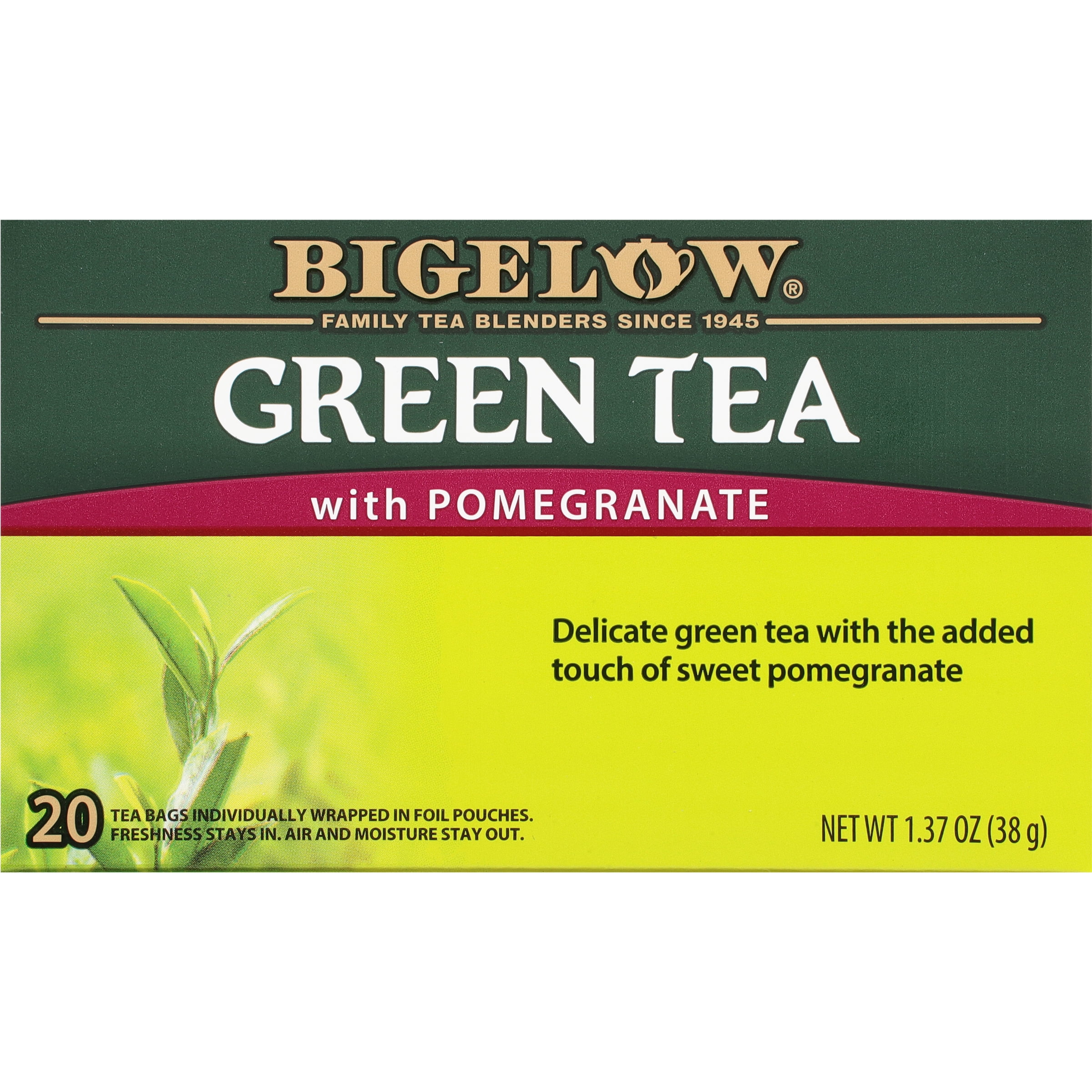 Bigelow Green Tea with Pomegranate, Tea Bags, 20 Count - Walmart.com