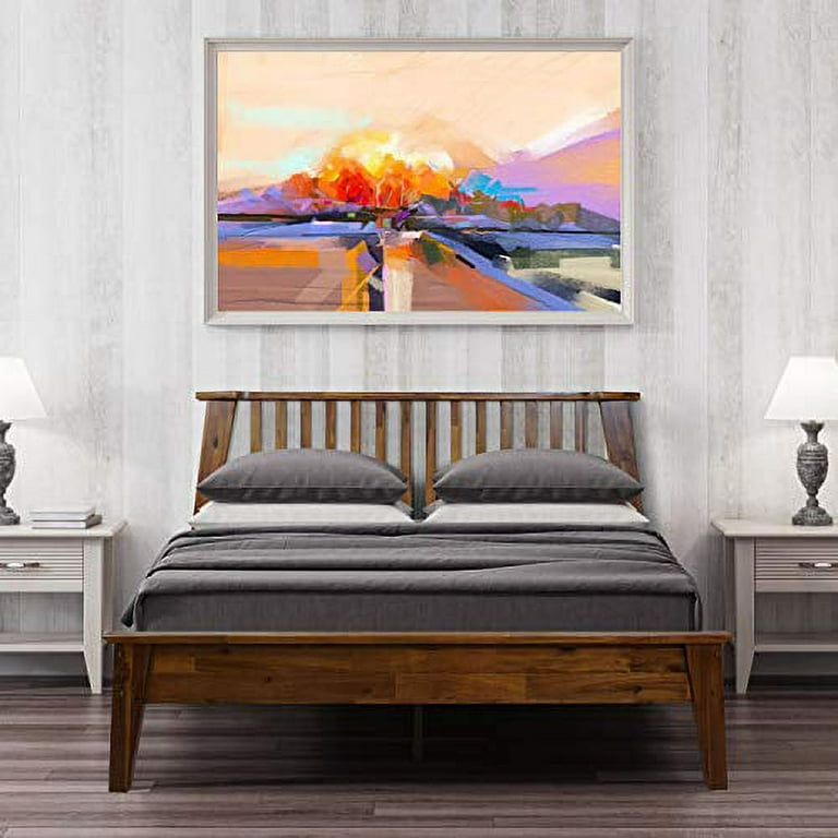 Acacia Kaylin Wooden Bed Frame with Headboard Included Solid Wood Platform Bed with Ergonomic Design for Anti Slip Support Easy Assembly and No Box