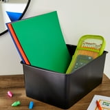 Pen+Gear Plastic Cubby Bin, Small Desktop Organizer, Black, 1-Pack ...