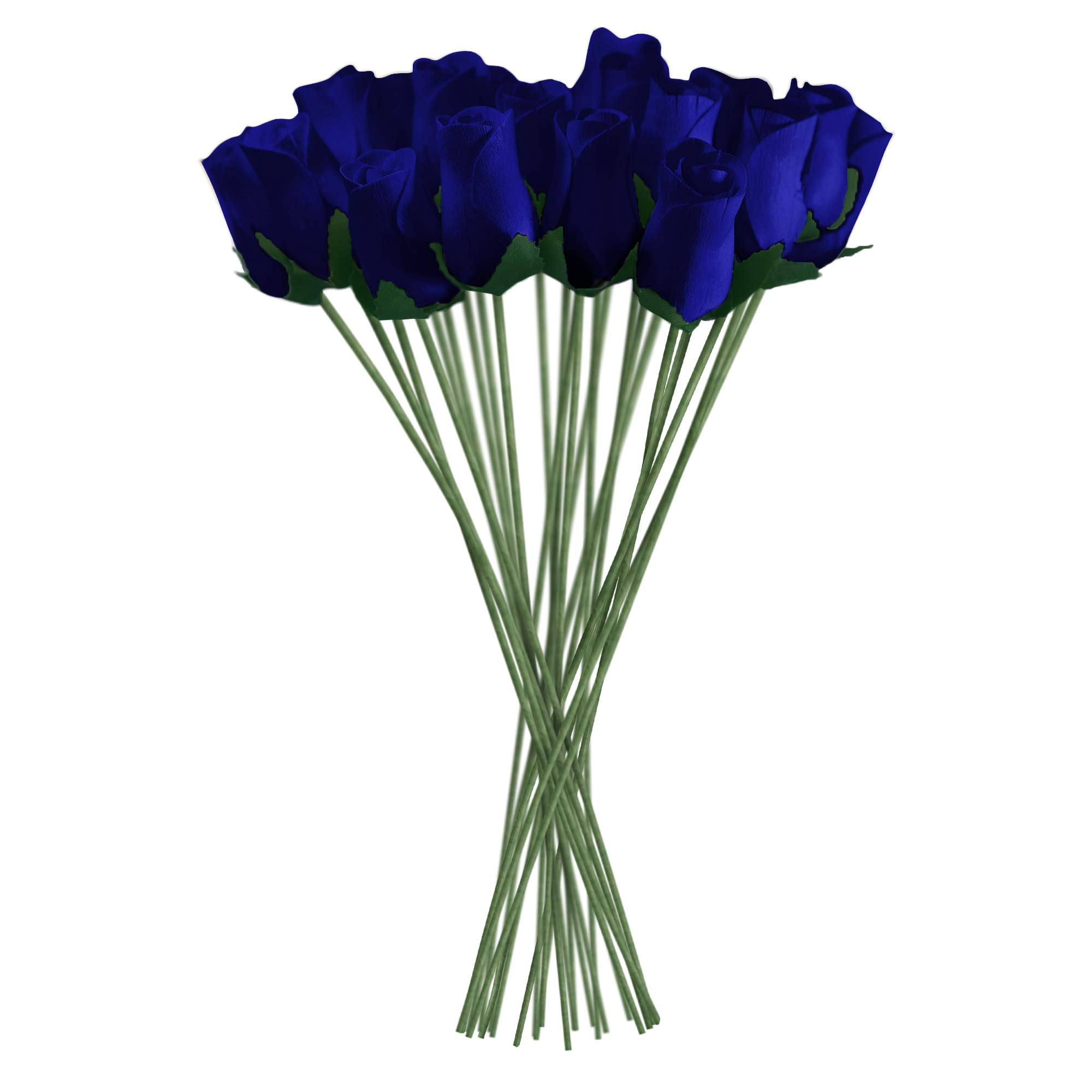 Dark Blue Realistic Wooden Roses 32 Count - Walmart.com