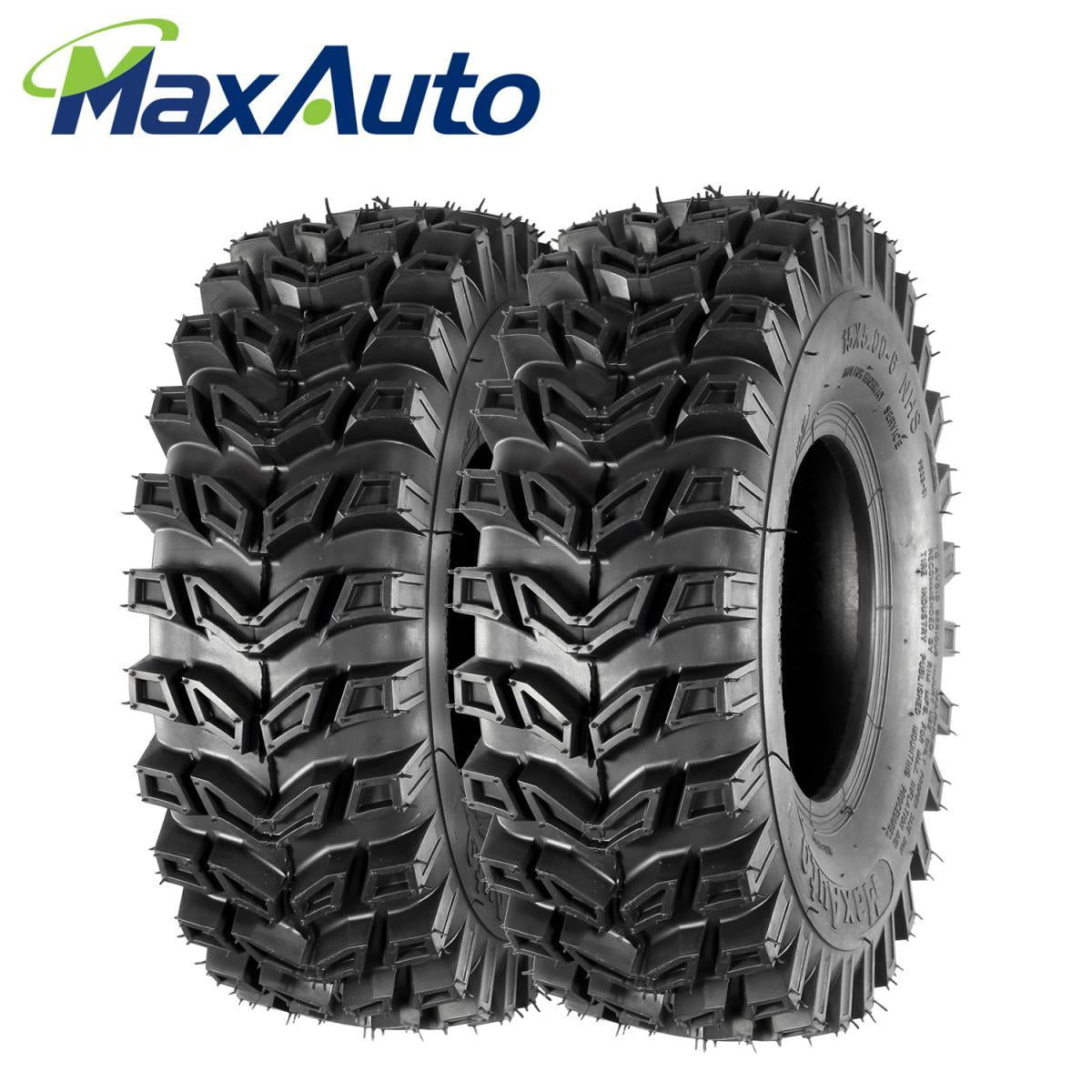 MaxAuto ATV Tires 15x5.00-6 15x5x6 Snow Hog Lawn and Garden Tires Snow ...