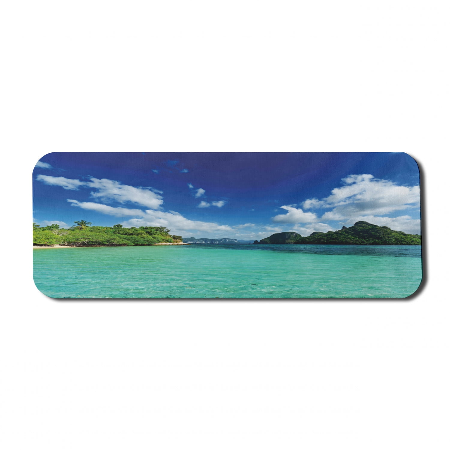 Landscape Computer Mouse Pad, Summer Island Botanic Tropical View with ...