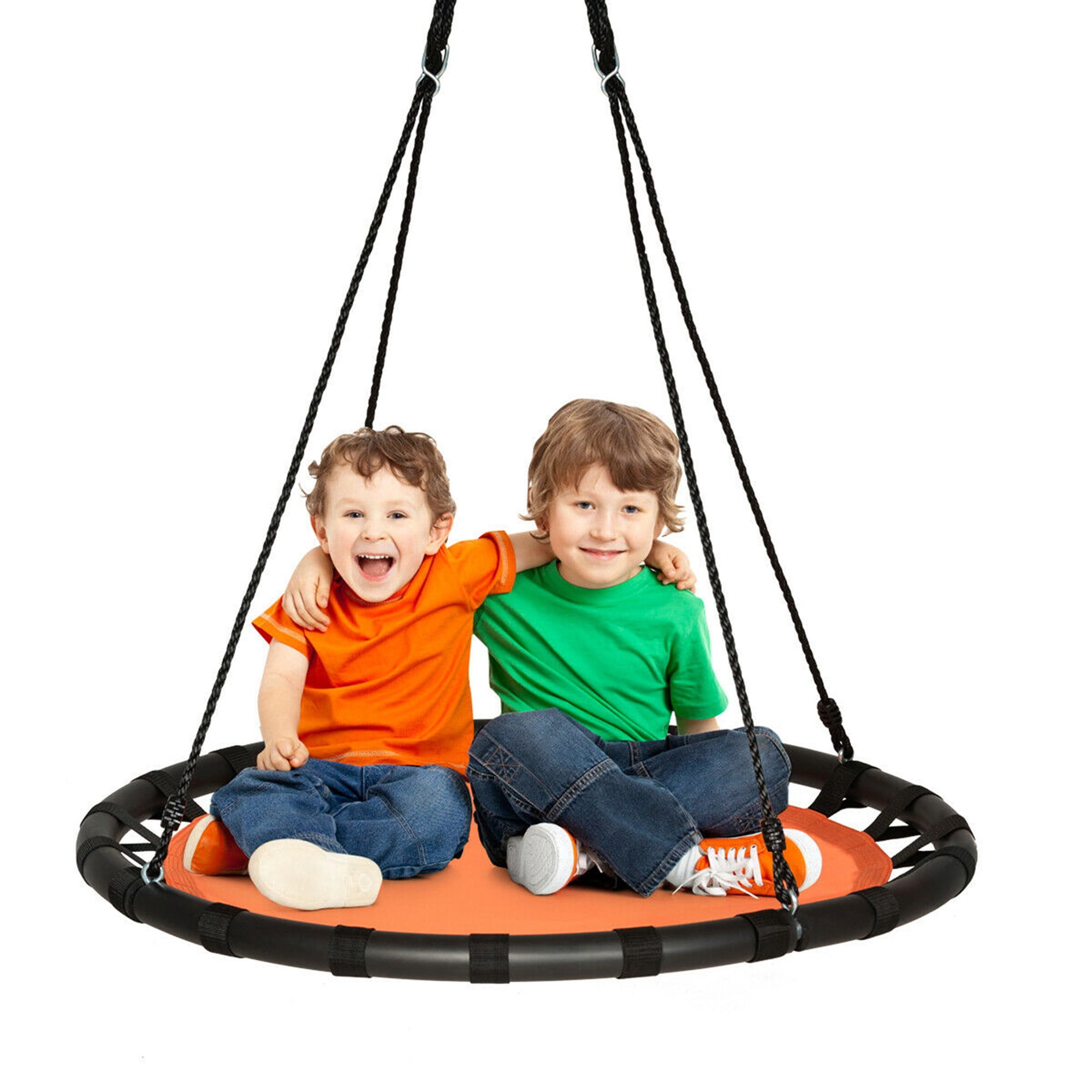 Gymax 40'' Flying Saucer Round Tree Swing Kids Play Set w/ Adjustable ...