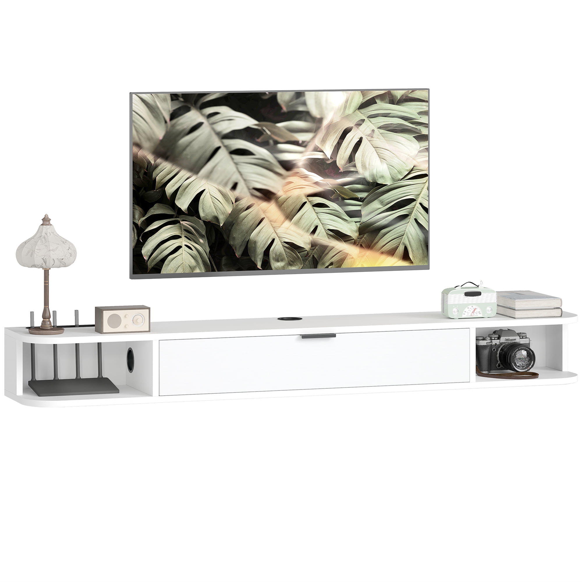 Click here for Homcom 55 Floating Tv Stand  Wall Mounted Media Co... prices