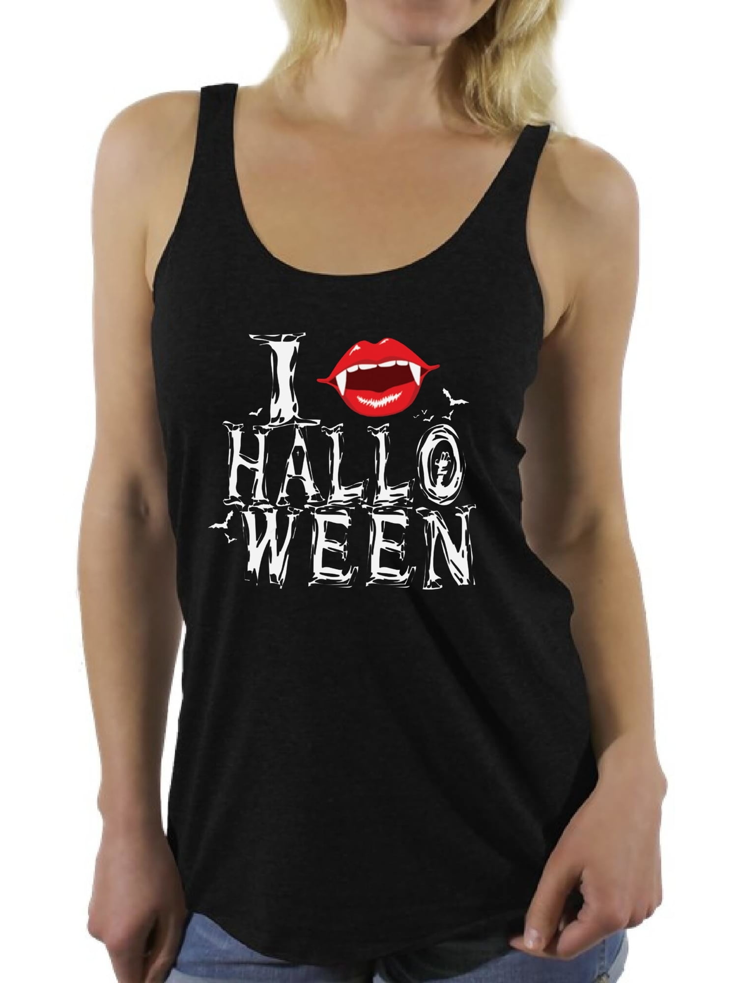 Awkward Styles Women's Halloween Graphic Racerback Tank Tops I Fangs ...