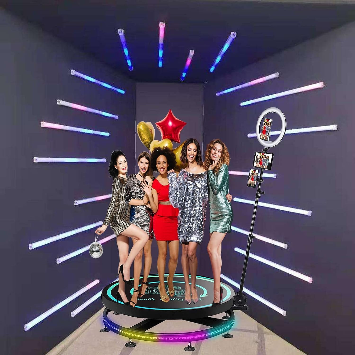 7.5FT 360 Photo Booth Backdrop Background with Customized Logo,23PCS ...