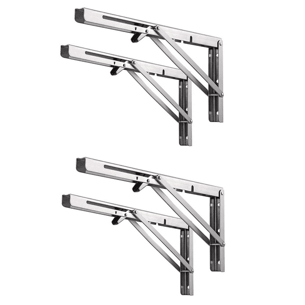 4x Folding Shelf Brackets 20 Inch, Shelf Brackets, Stainless Steel ...