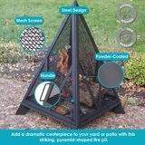 Sunnydaze Majestic Pyramid Heavy-Duty Steel Fire Pit - 24.5" Square ...