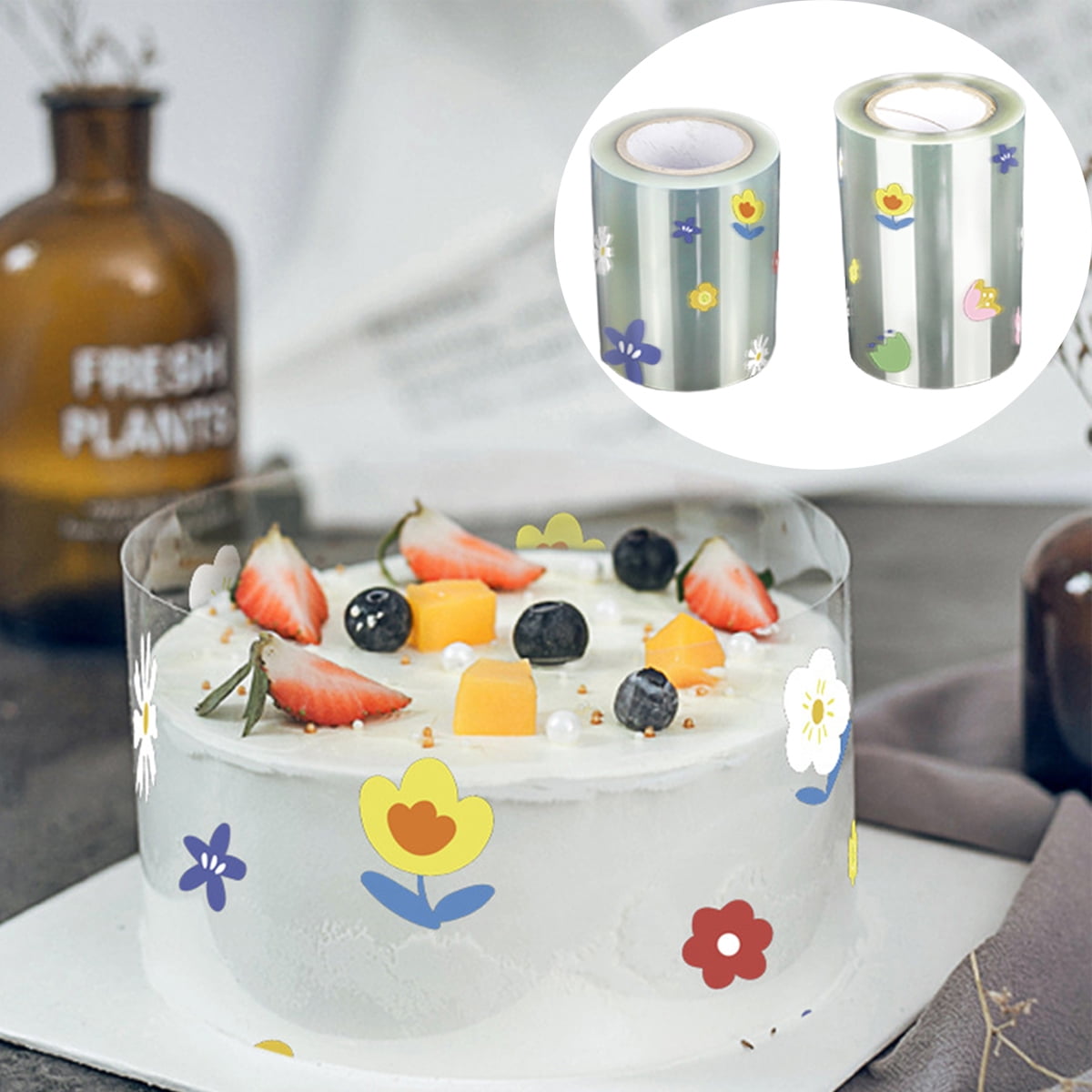 Dream Lifestyle 1 Roll Cake Collars,Flower Pattern Cake Rolls Cake ...