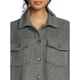 Time and Tru Women's Brushed Herringbone Shacket, Sizes XS -XXXL ...