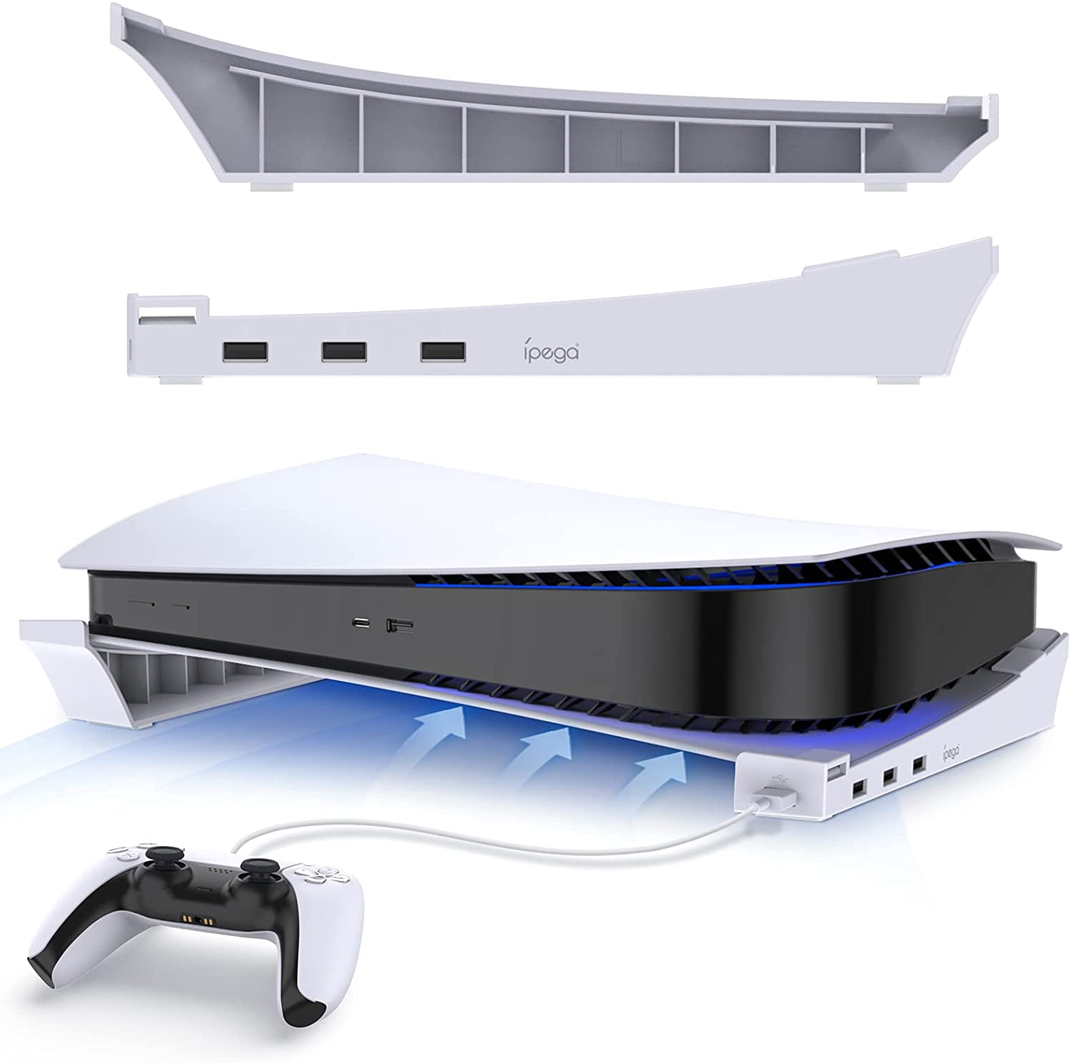 Horizontal Stand for PS5 with 4 USB Extension, for Playstation 5 Disc ...