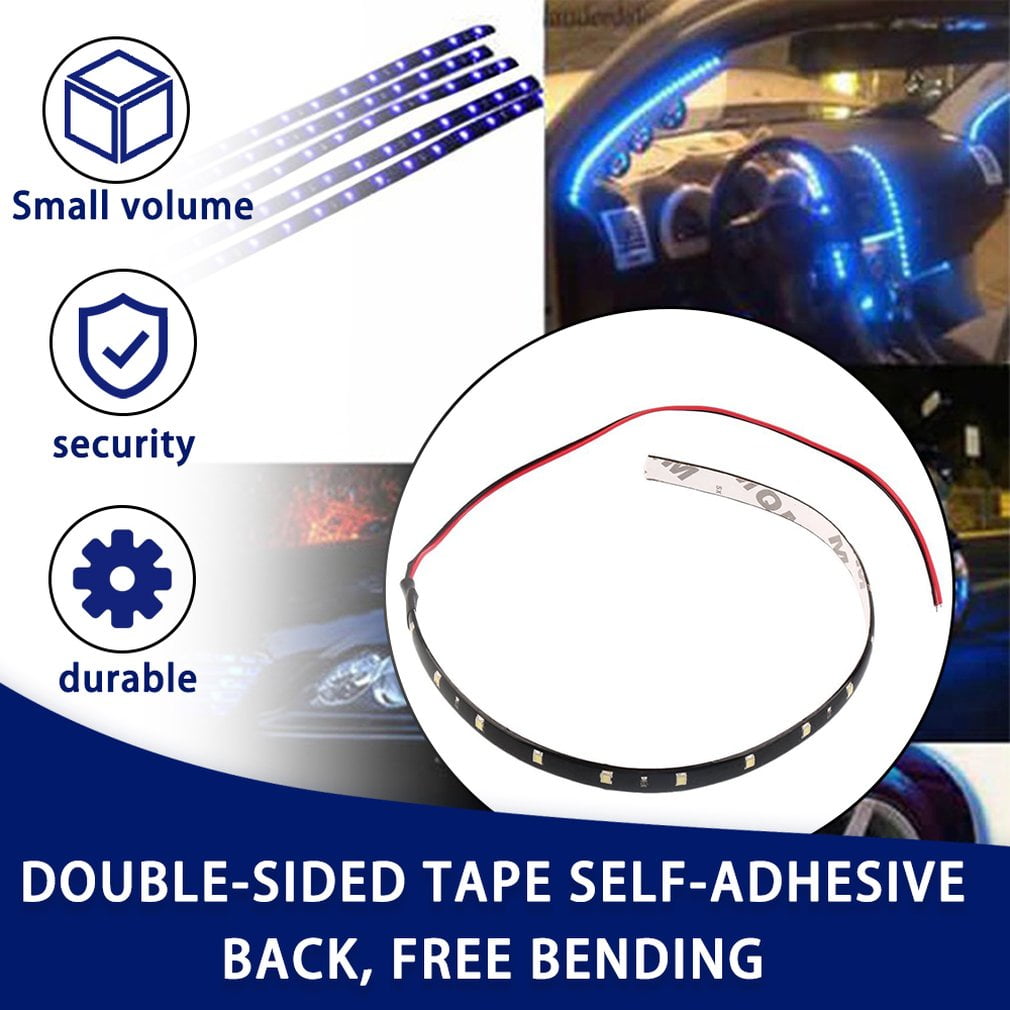 Waterproof 15 LED 30cm Car Styling Super Bright Blue Waterproof ...