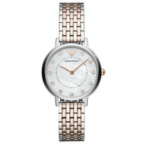 Emporio Armani Women's Retro Two-Tone Watch, Mother of Pearl Dial ...